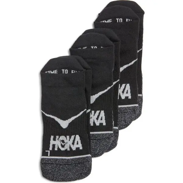 HOKA® Run No-show Socks - Black/black/black