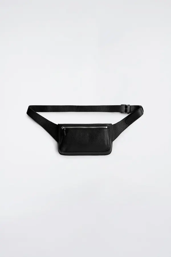 Cos Brunswick Leather Belt Bag - Black