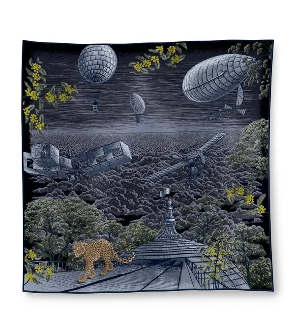 Cartier Santos Aéronaute Double-sided Scarf