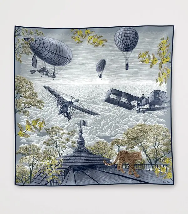 Cartier Santos Aéronaute Double-sided Scarf