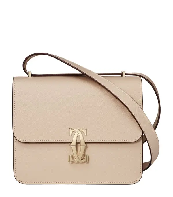 Cartier Mini Leather C De Shoulder Bag - Beige