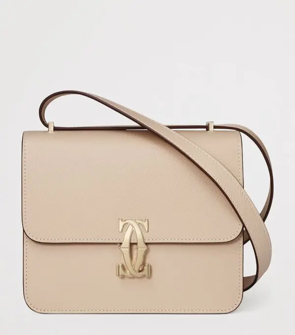 Cartier Mini Leather C De Shoulder Bag - Beige