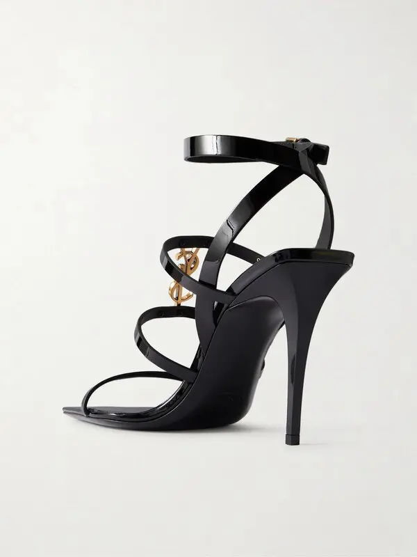 Saint Laurent Cassandra Embellished Patent-leather Pumps