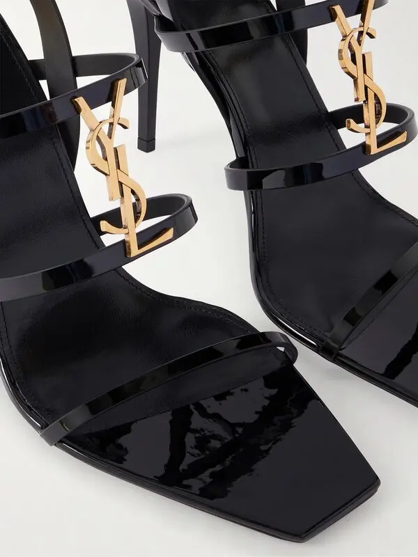 Saint Laurent Cassandra Embellished Patent-leather Pumps
