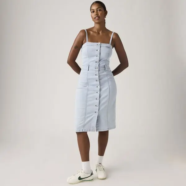 LEVI'S Denim Bustier Midi Dress - Not Surprised