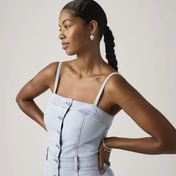 LEVI'S Denim Bustier Midi Dress - Not Surprised