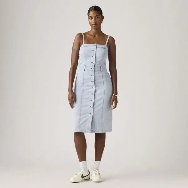 LEVI'S Denim Bustier Midi Dress - Not Surprised