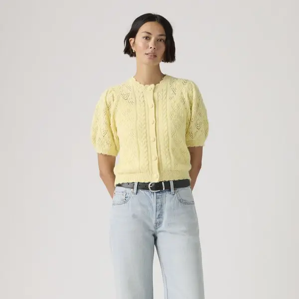 LEVI'S Pointelle Short-sleeve Cardigan - French Vanilla