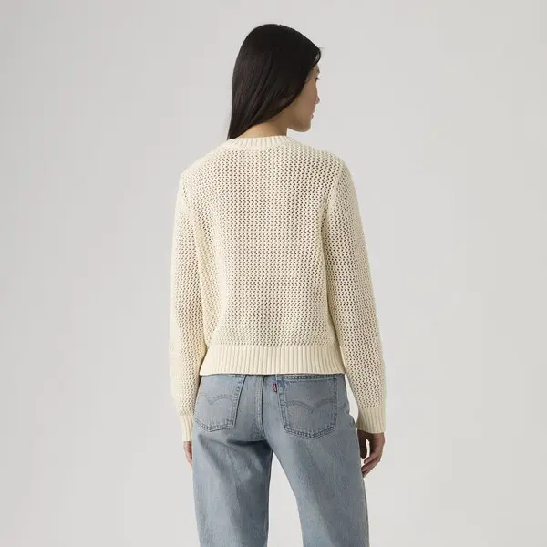 LEVI'S Gaelle Long-sleeve Crochet Pullover Sweater - Pristine