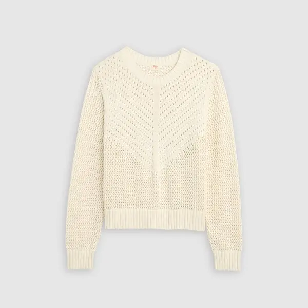 LEVI'S Gaelle Long-sleeve Crochet Pullover Sweater - Pristine