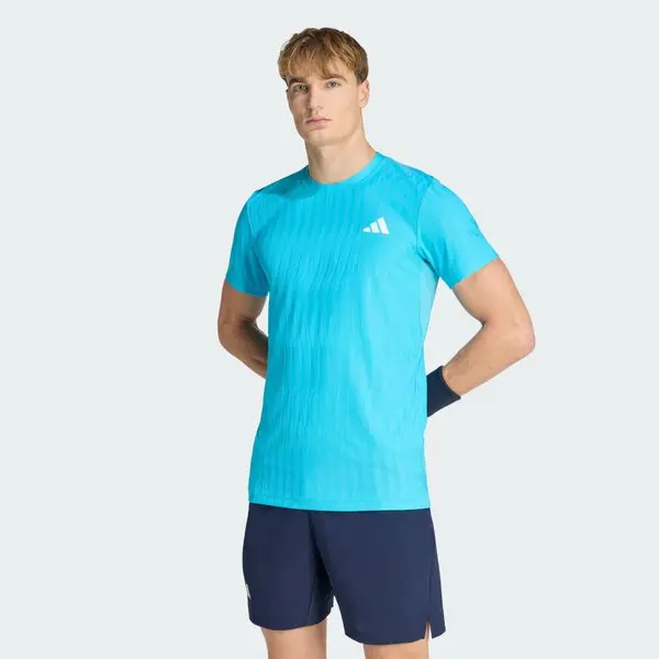 Adidas Tennis Climacool+ Airchill Freelift T-shirt - Signal Cyan