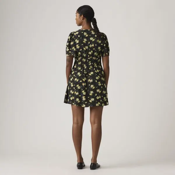 LEVI'S Rylan Short-sleeve Crepe Mini Dress - Blake Brushstroke