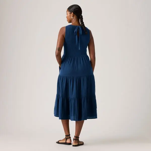 LEVI'S Cely Smocked Midi Dress - Chill Lagoon