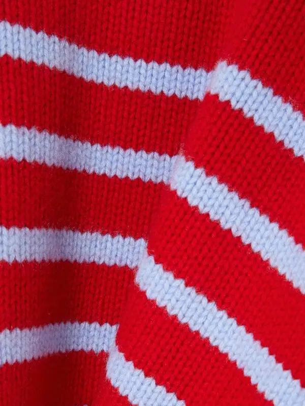 LA LIGNE Mini Marin Striped Wool And Cashmere-blend Sweater - Red