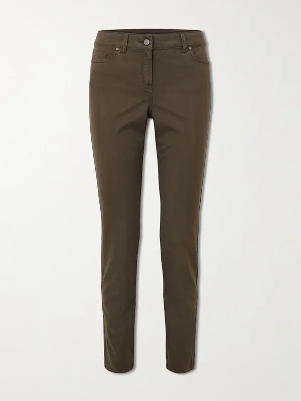 Purdey Stretch-cotton, Tencel And Silk-blend Twill Skinny Pants
