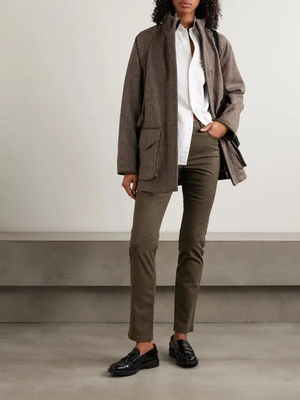 Purdey Stretch-cotton, Tencel And Silk-blend Twill Skinny Pants