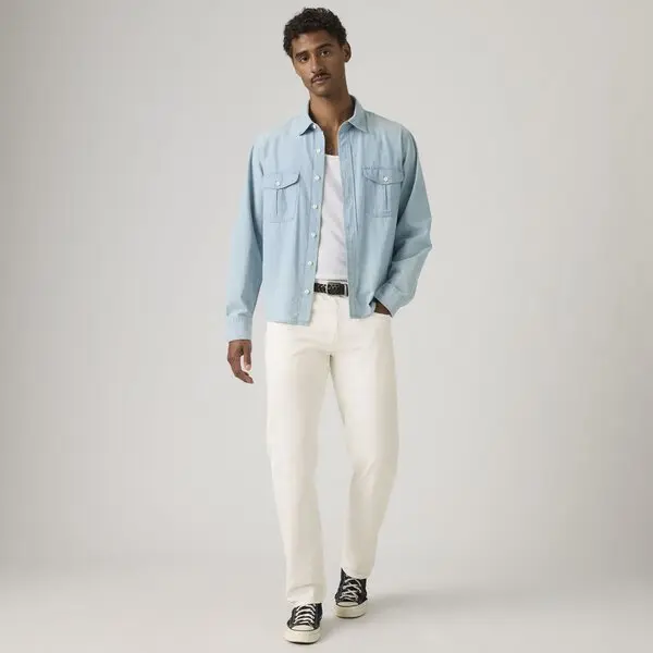 LEVI'S 502 Taper Authentic Soft Jeans - White Paper Garment Dye