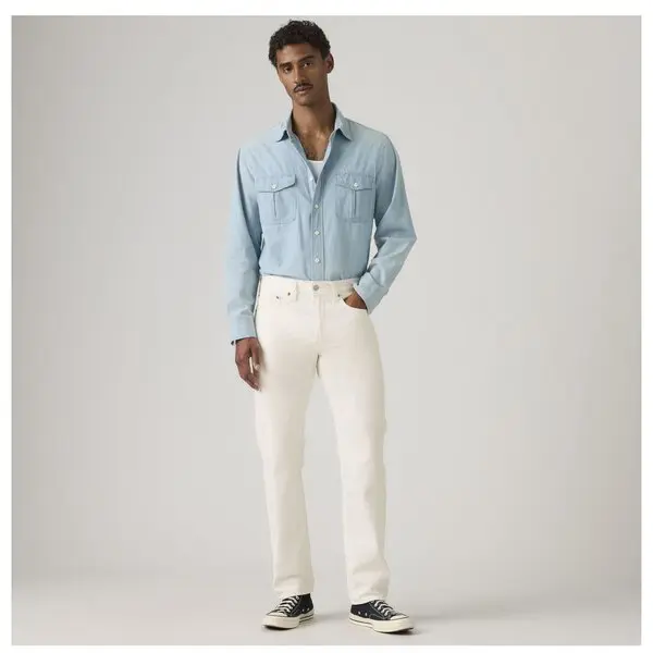LEVI'S 502 Taper Authentic Soft Jeans - White Paper Garment Dye