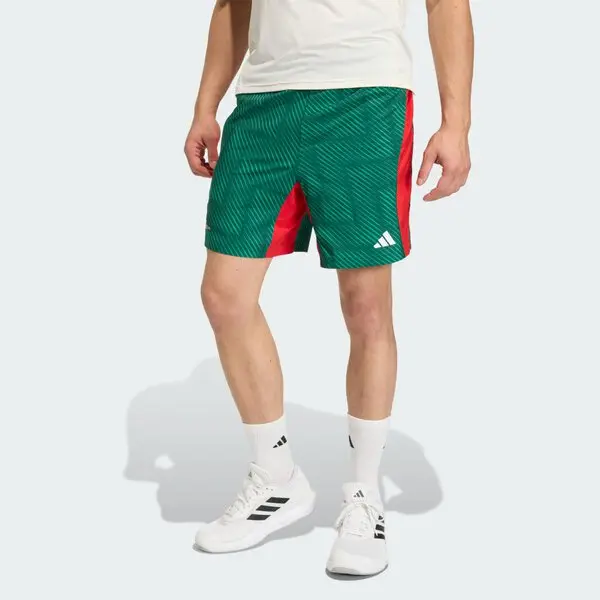 Adidas Tech Intensity Aop Shorts - Team Dark Green / Better Scarlet / Black