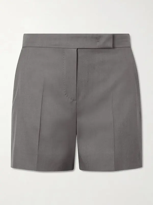 Max Mara Wool-twill Shorts - Gray