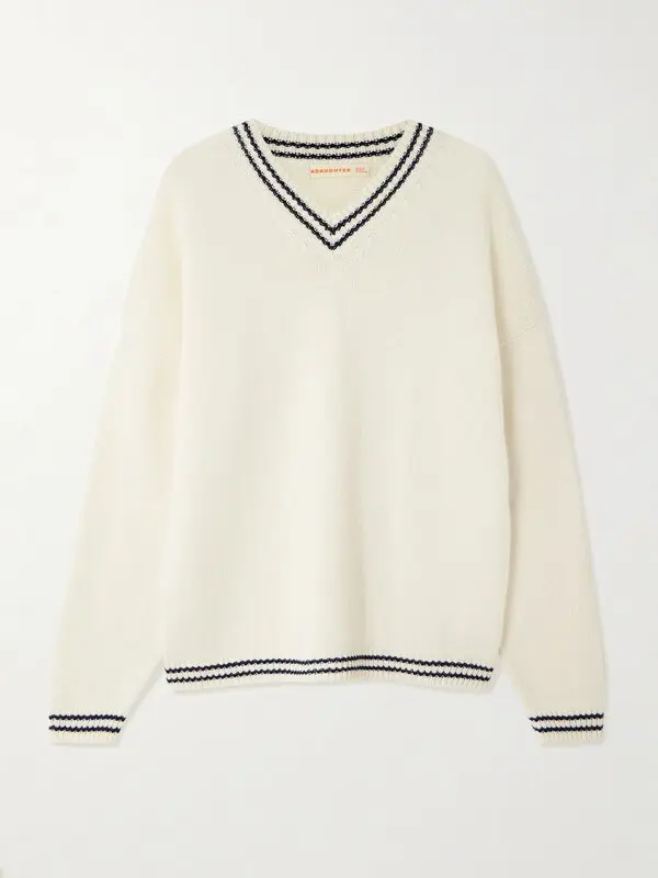Daughter Balla Slouch Striped Wool Sweater - Neutrals