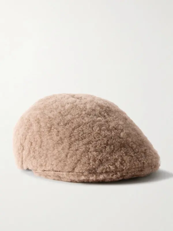 Brunello Cucinelli Shearling Flat Cap - Neutrals