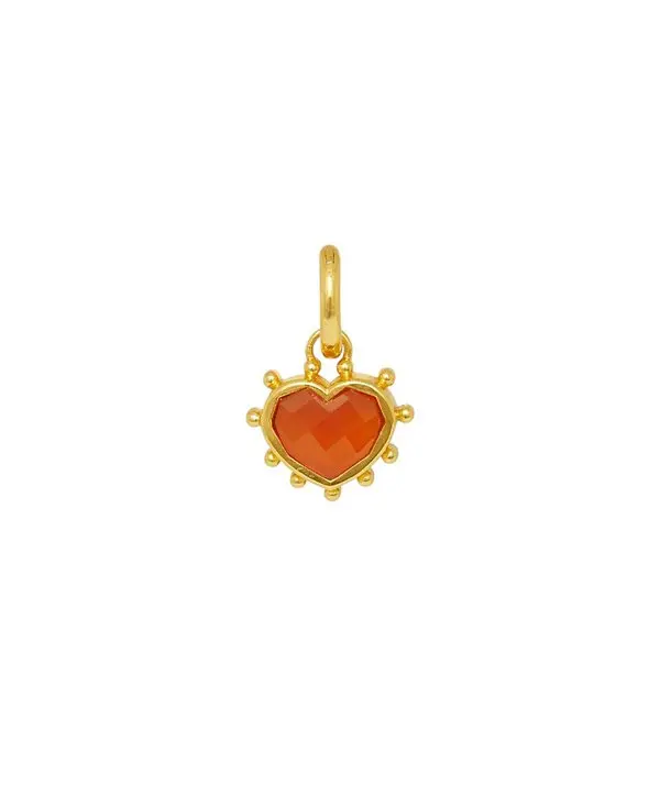 OTTOMAN HANDS Onyx Heart Charm - Orange Gold