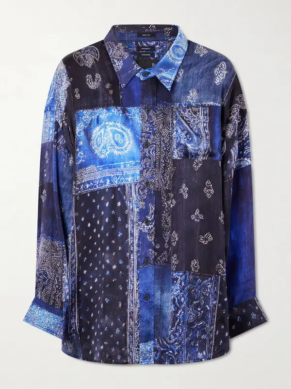 R13 Bandana Print Silk Shirt