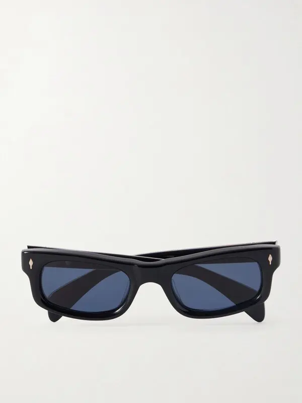 JACQUES MARIE MAGE Initials Rectangular-frame Sunglasses - Black
