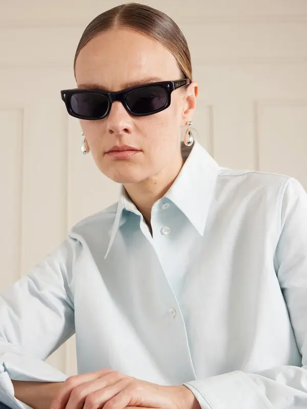 JACQUES MARIE MAGE Initials Rectangular-frame Sunglasses - Blue