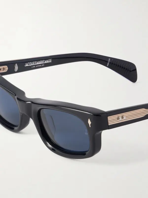 JACQUES MARIE MAGE Initials Rectangular-frame Sunglasses - Blue