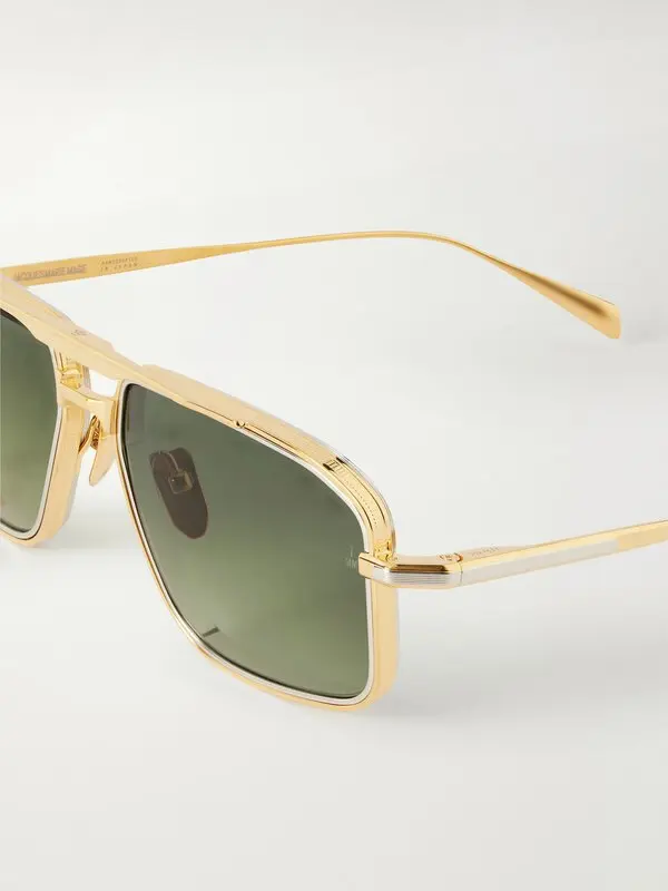 JACQUES MARIE MAGE Earl Aviator-style Sunglasses - Gold