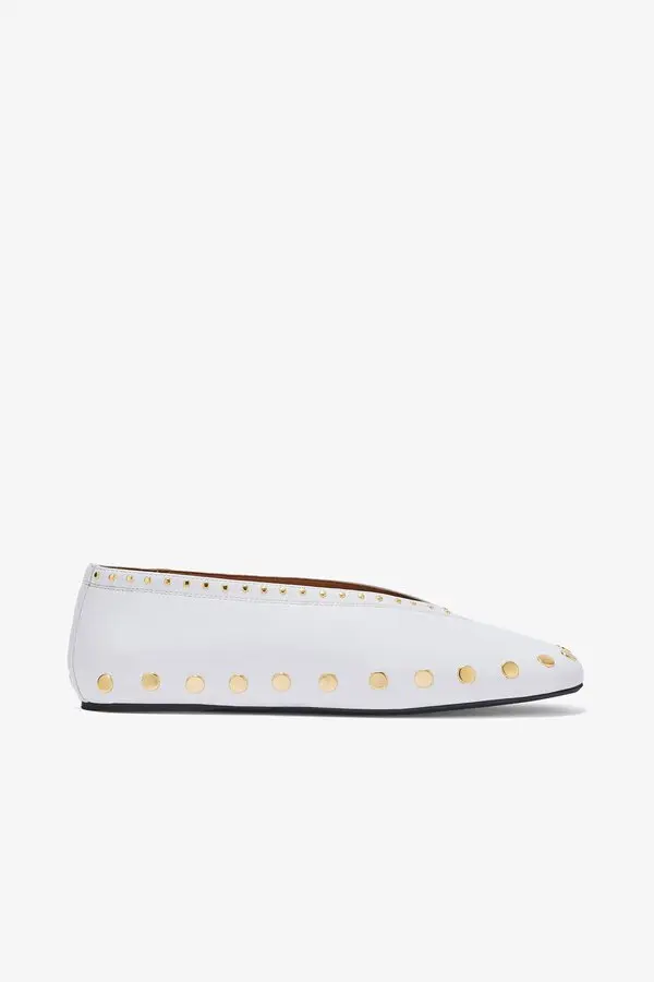 GANNI Jenny Ballerina Flats - White