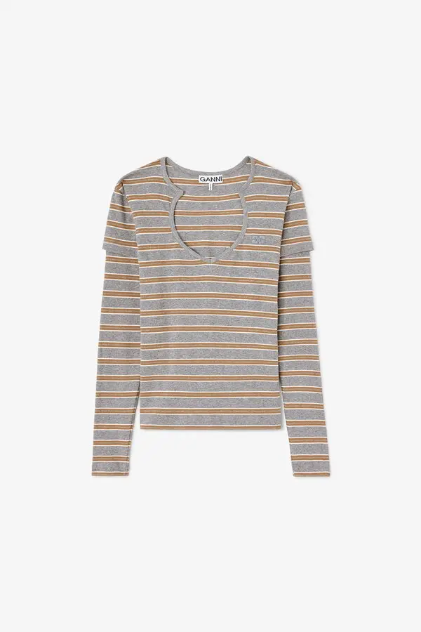GANNI Long-sleeve Top - Grey