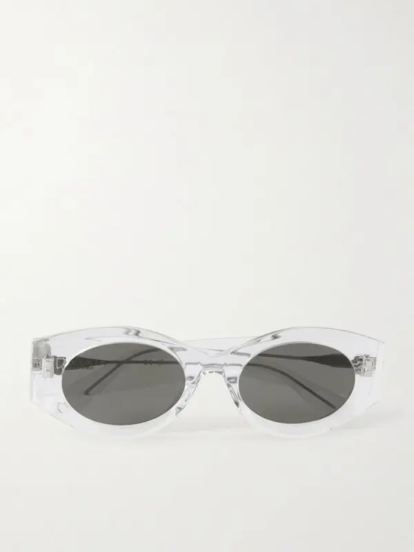 Alaïa Lettering Round-frame Sunglasses - Neutrals