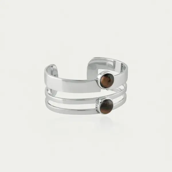 SOPHIE BLAKE Alice Tigers Eye Cuff - Silver
