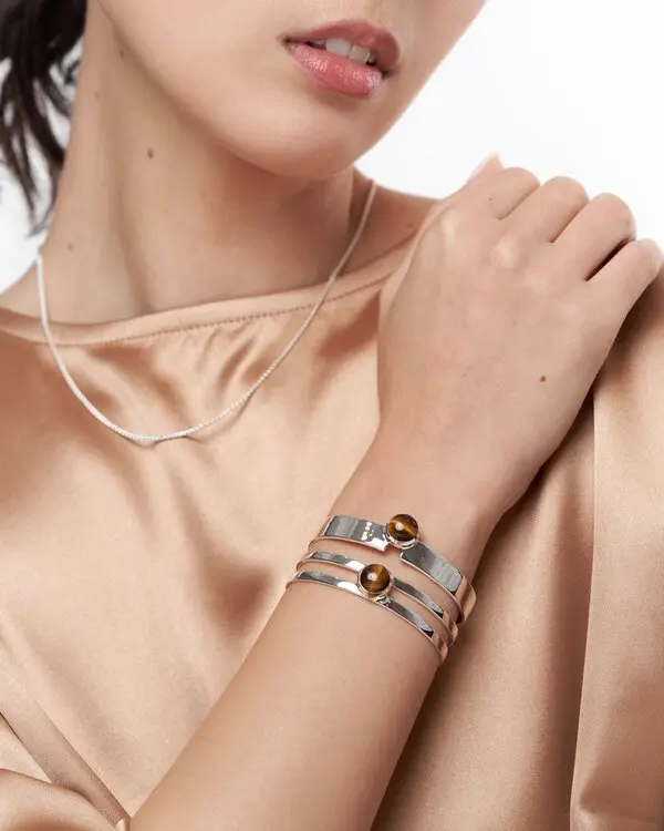 SOPHIE BLAKE Alice Tigers Eye Cuff - Silver