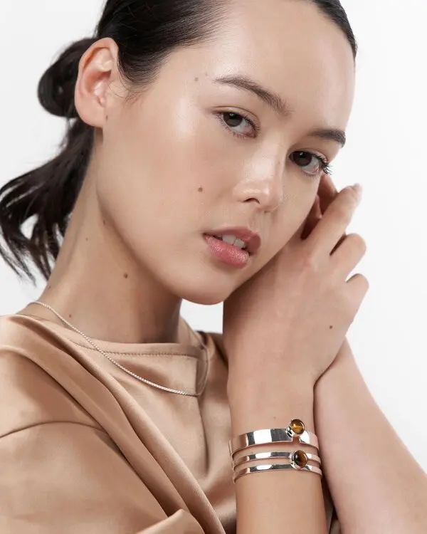 SOPHIE BLAKE Alice Tigers Eye Cuff - Silver