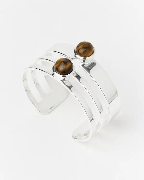SOPHIE BLAKE Alice Tigers Eye Cuff - Silver