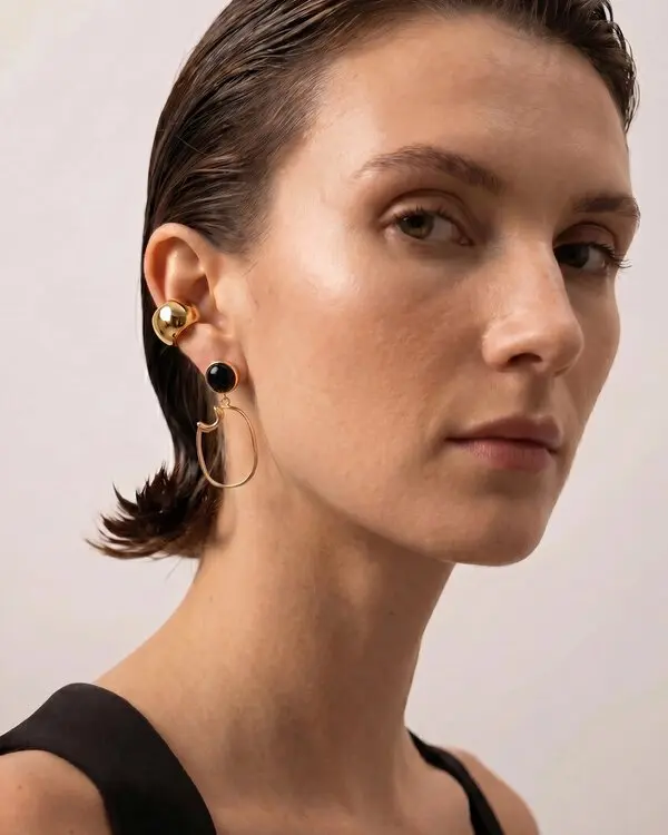 SOPHIE BLAKE Rumor Onyx Earrings - Gold