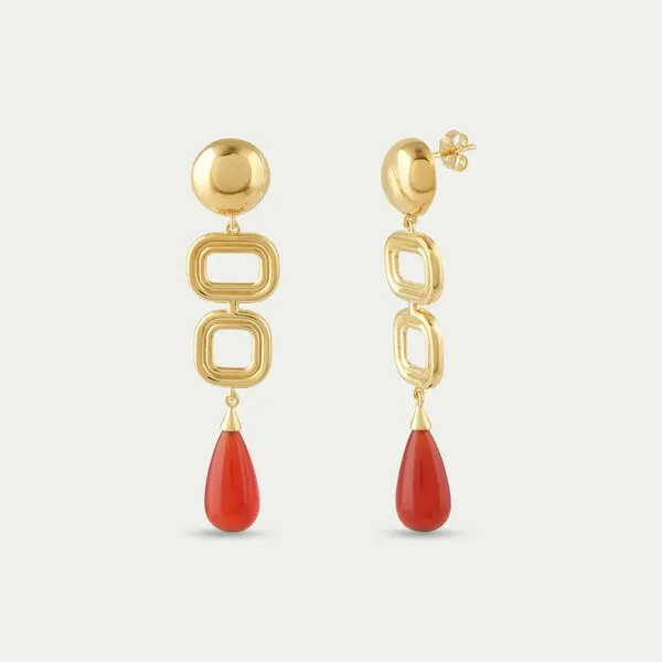 SOPHIE BLAKE Marcela Earrings Deco Red Onyx - Gold