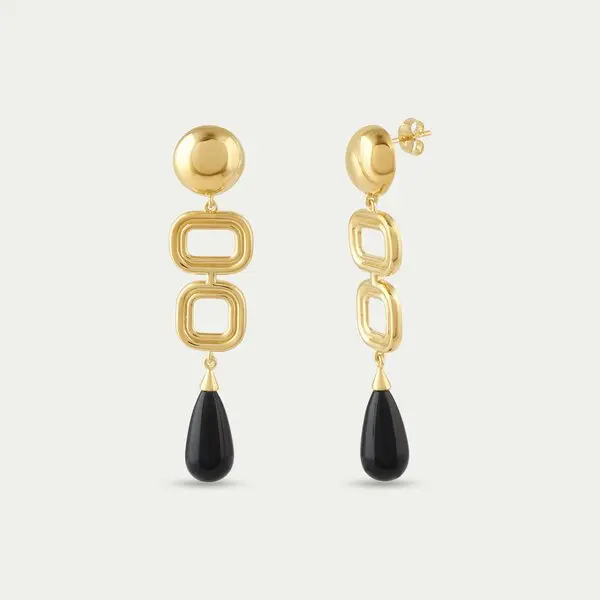 SOPHIE BLAKE Marcela Earrings Deco Black Onyx - Gold