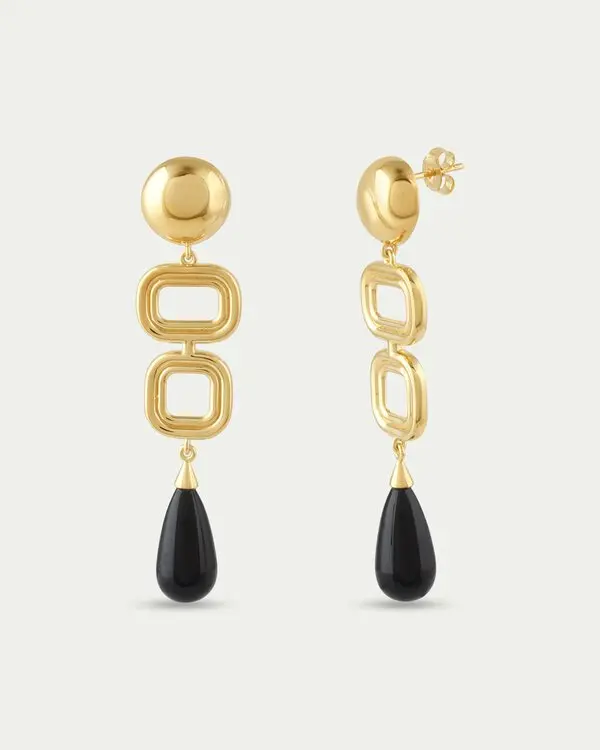 SOPHIE BLAKE Marcela Earrings Deco Black Onyx - Gold