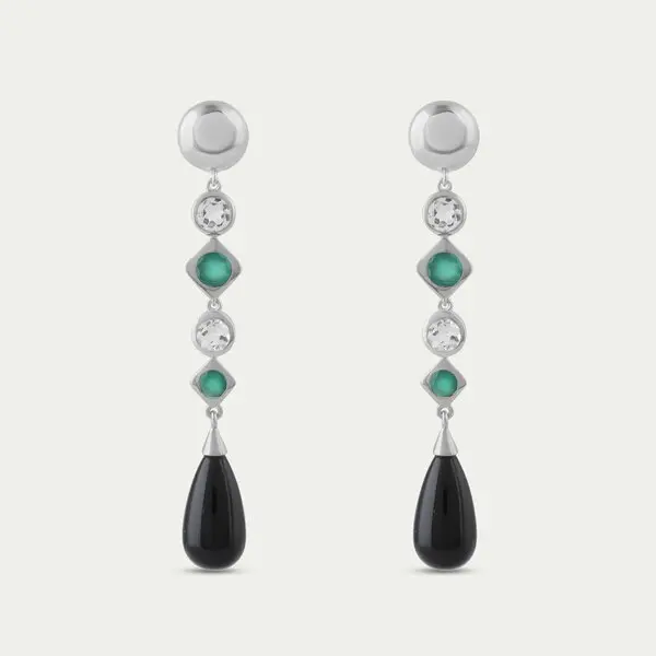 SOPHIE BLAKE Carmen Deco Drop Earrings - Silver