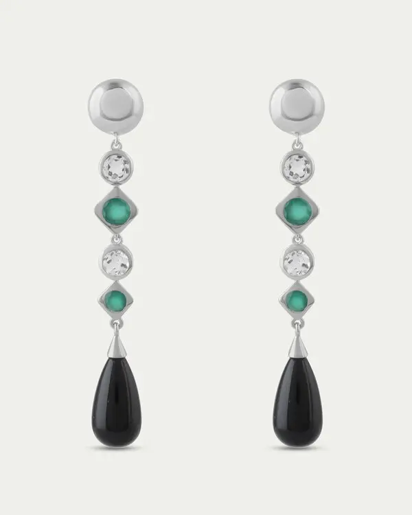 SOPHIE BLAKE Carmen Deco Drop Earrings - Silver