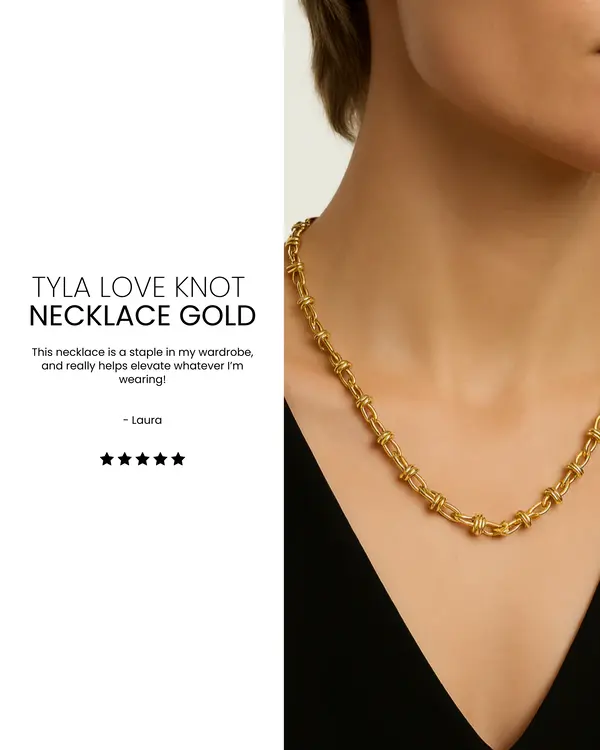 SOPHIE BLAKE Tyla Love Knot Chain Necklace - Gold
