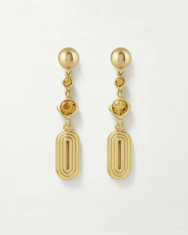 SOPHIE BLAKE Louis Deco Drop Earrings - Gold