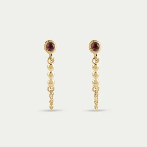 SOPHIE BLAKE Sabrina Chain Huggies With Tourmaline - Pink