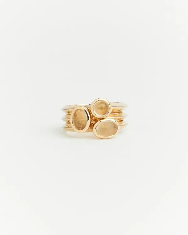 SOPHIE BLAKE Trinity Ring With Lemon Quartz - Gold