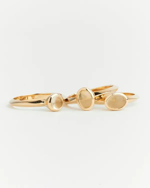 SOPHIE BLAKE Trinity Ring With Lemon Quartz - Gold